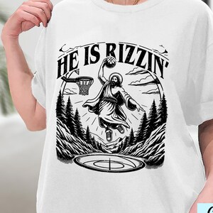 He is Rizzin' Shirt, Funny Jesus Shirt, Humor Easter Hoodie, Christian ...