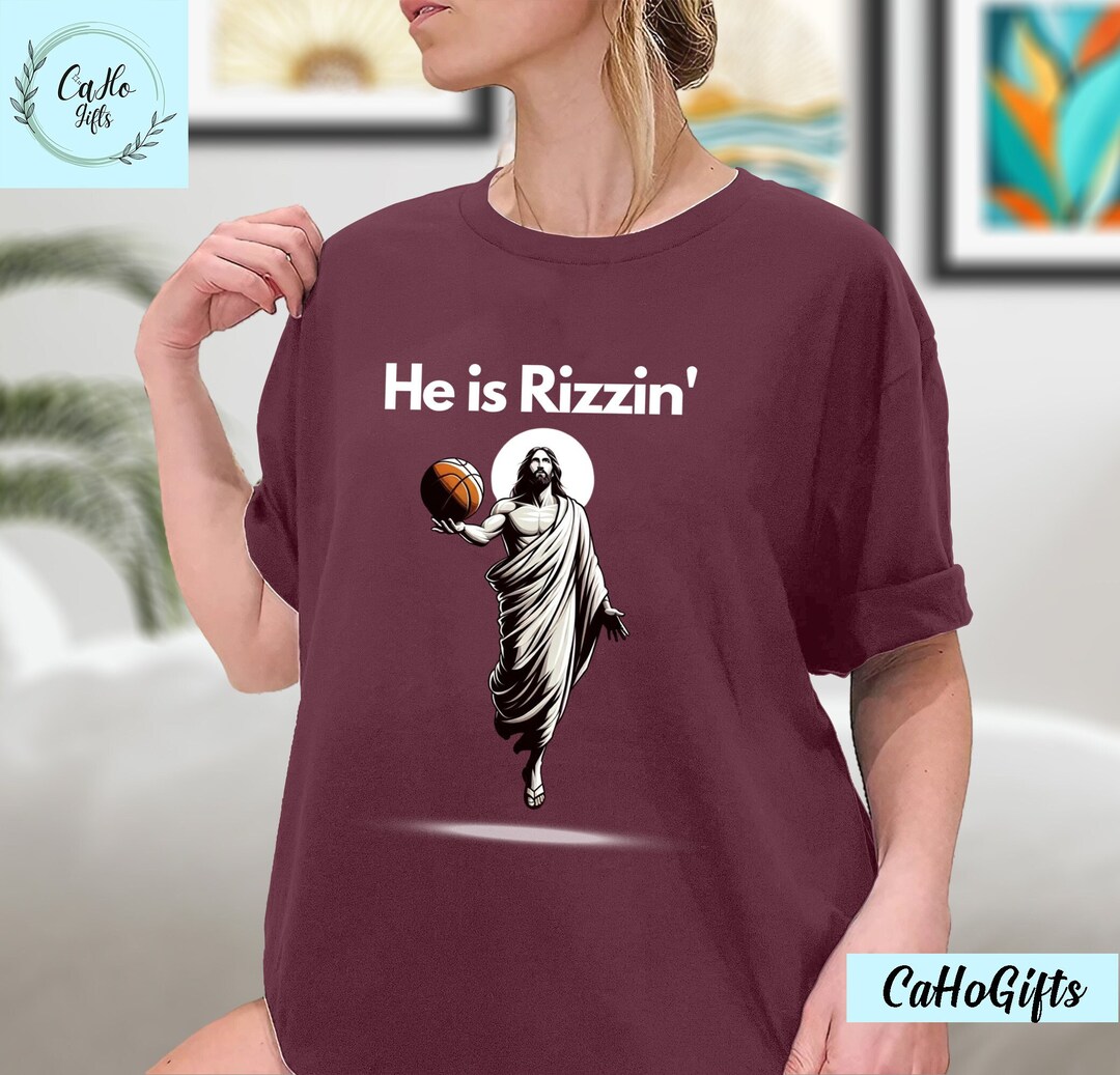 He is Rizzin' Shirt, Funny Easter Shirt, Humor Christian Shirt, Jesus ...