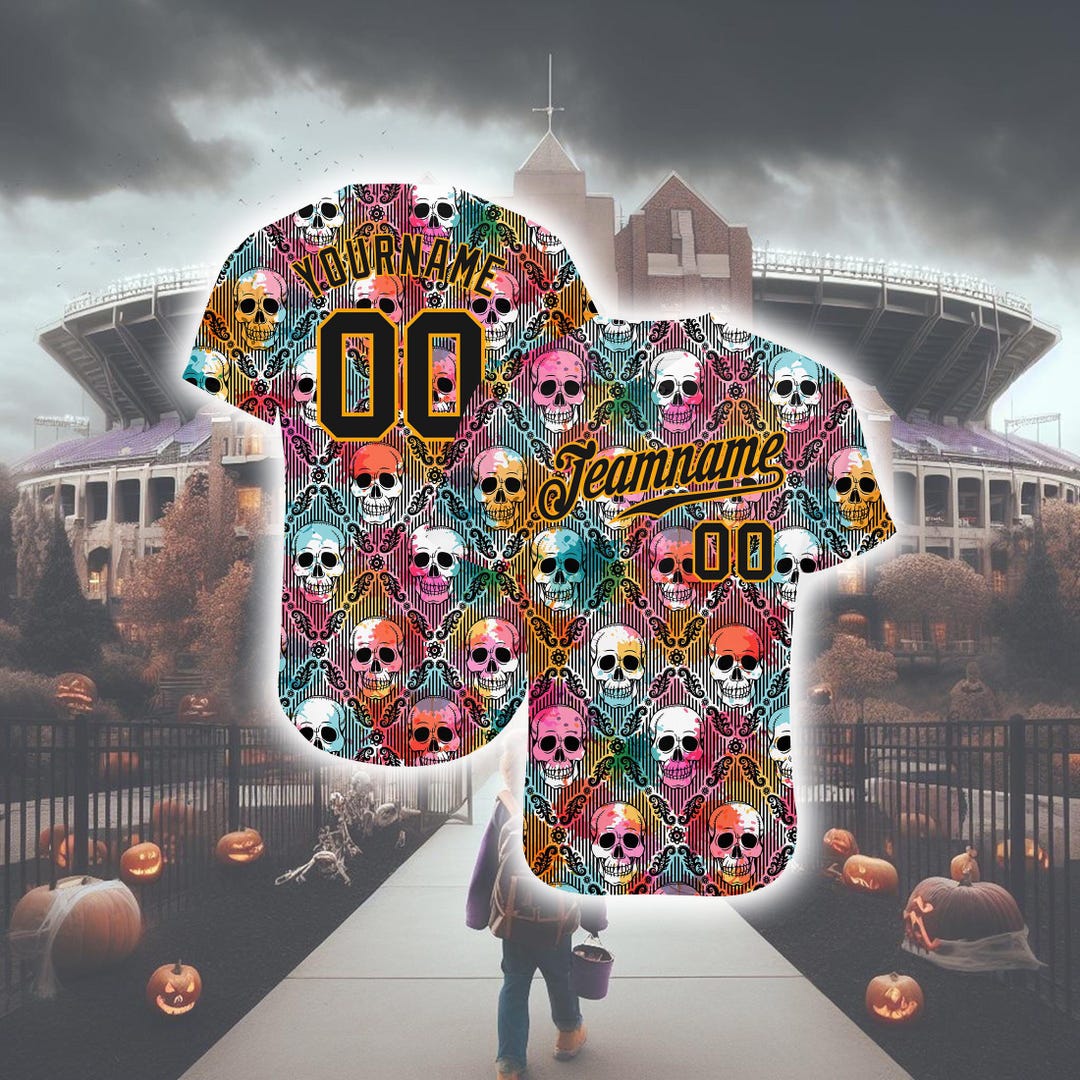 Personalized Halloween Horror Baseball Jersey, Custom 3d Pattern ...