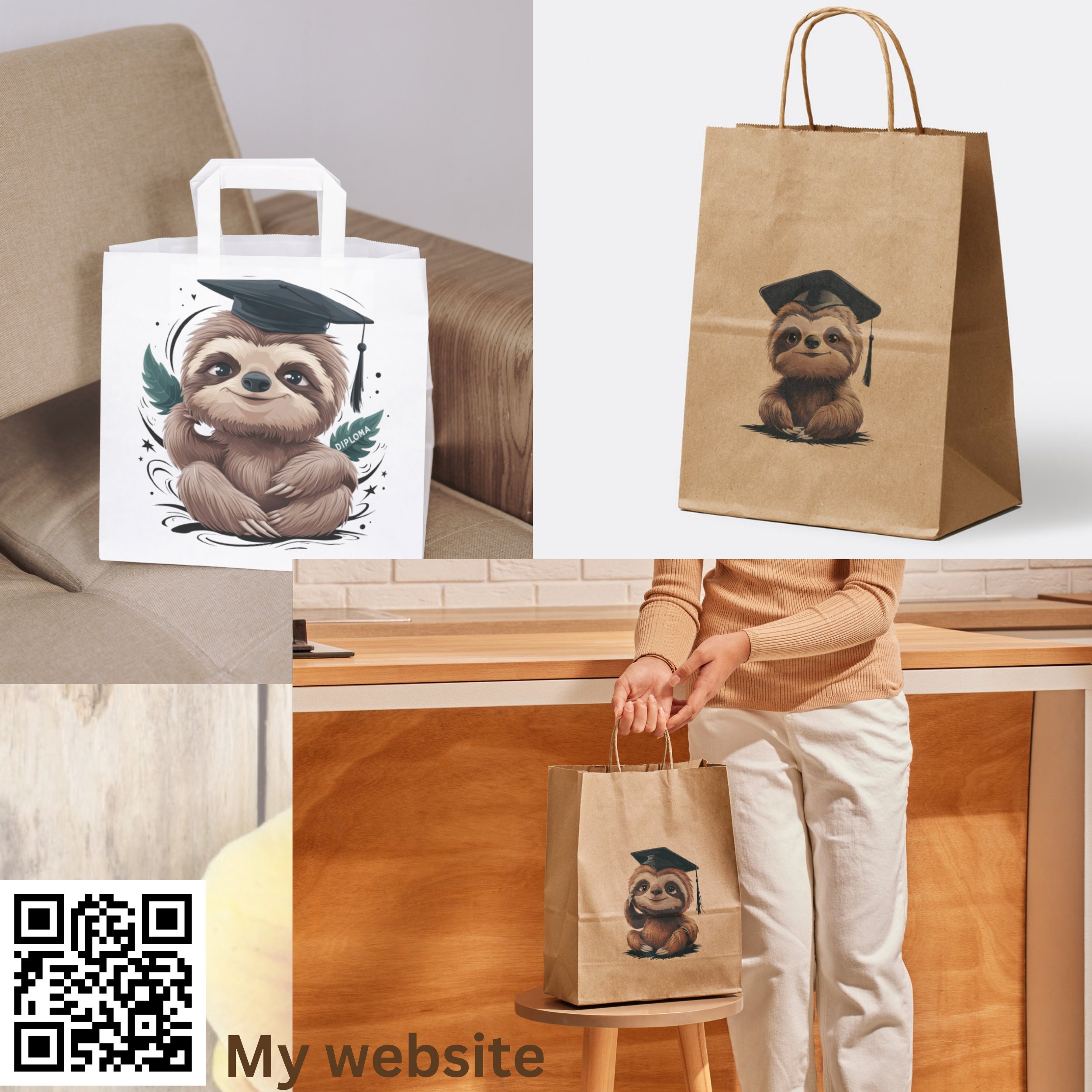Sloth Graduation Clipart, 19 PNG SVG Bundle, Cute Sloth Graduate ...