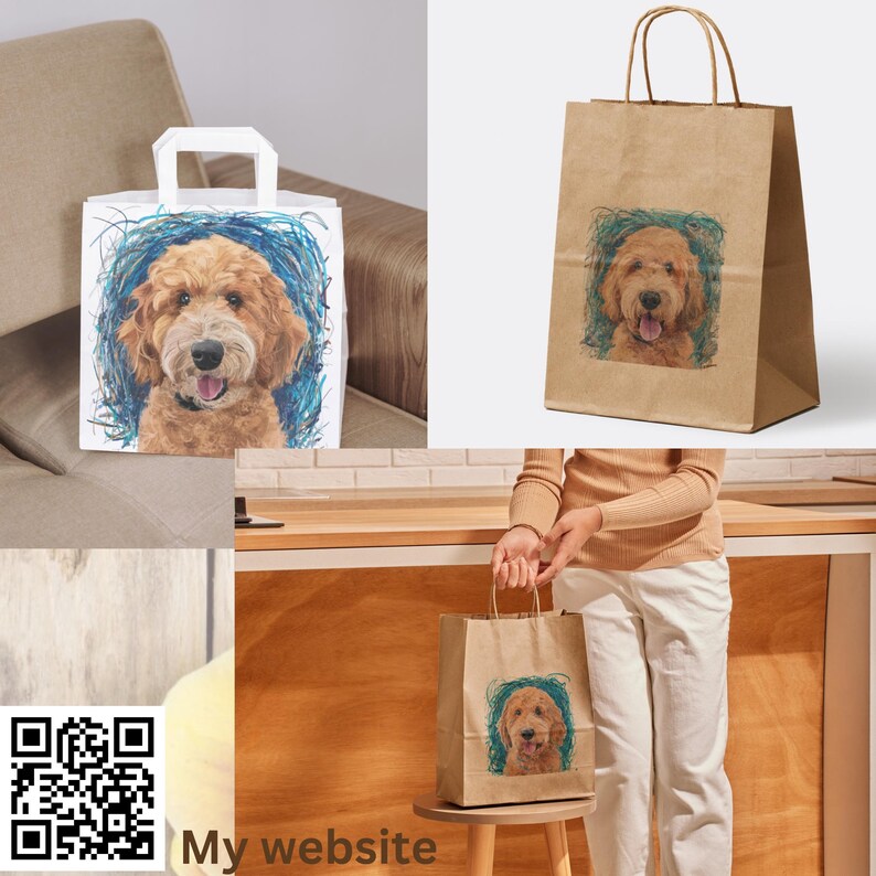 Goldendoodle Scribble Drawing PNG SVG Bundle, 25 Sketch Style Dog ...