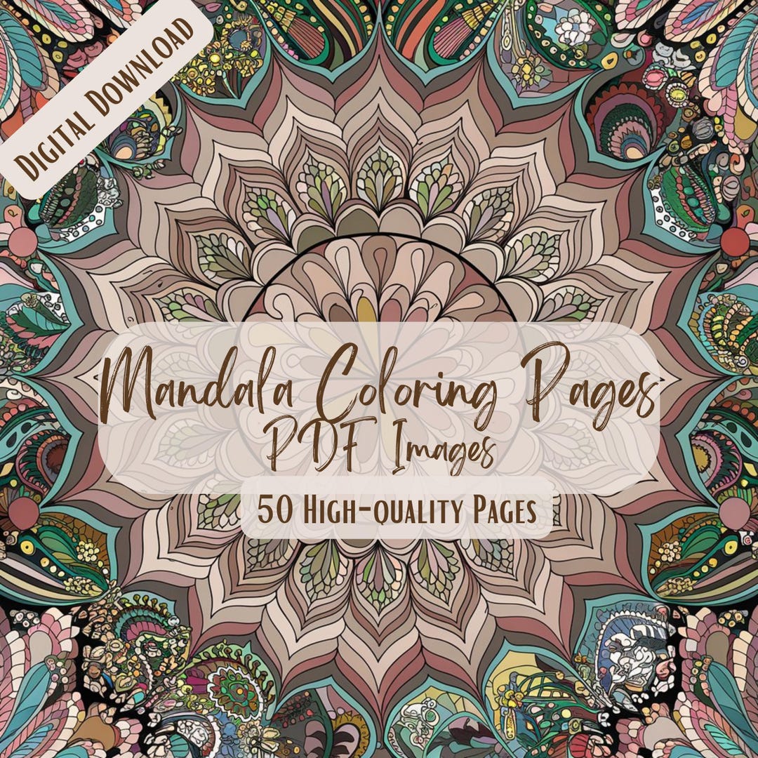 50 Mandala PDF Coloring Pages, Intricate Mandala Designs for Relaxation ...