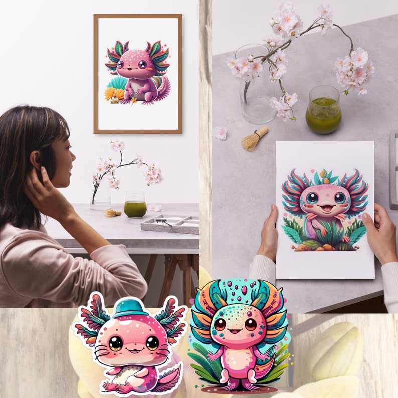Axolotl PNG SVG Bundle 51 Images Digital Printable Vector Instant ...