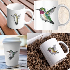 Hummingbird Scribble Drawing PNG SVG Bundle, 22 Sketch-style Bird Clipart Designs for Crafts ...