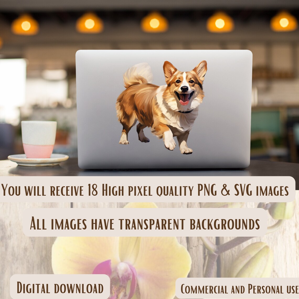 Corgi PNG SVG Bundle 18 Images Digital Printable Vector Instant ...