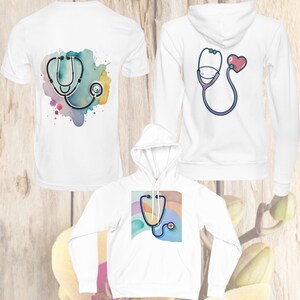 Stethoscope Watercolor PNG SVG Bundle, 30 Artistic Medical Themed ...