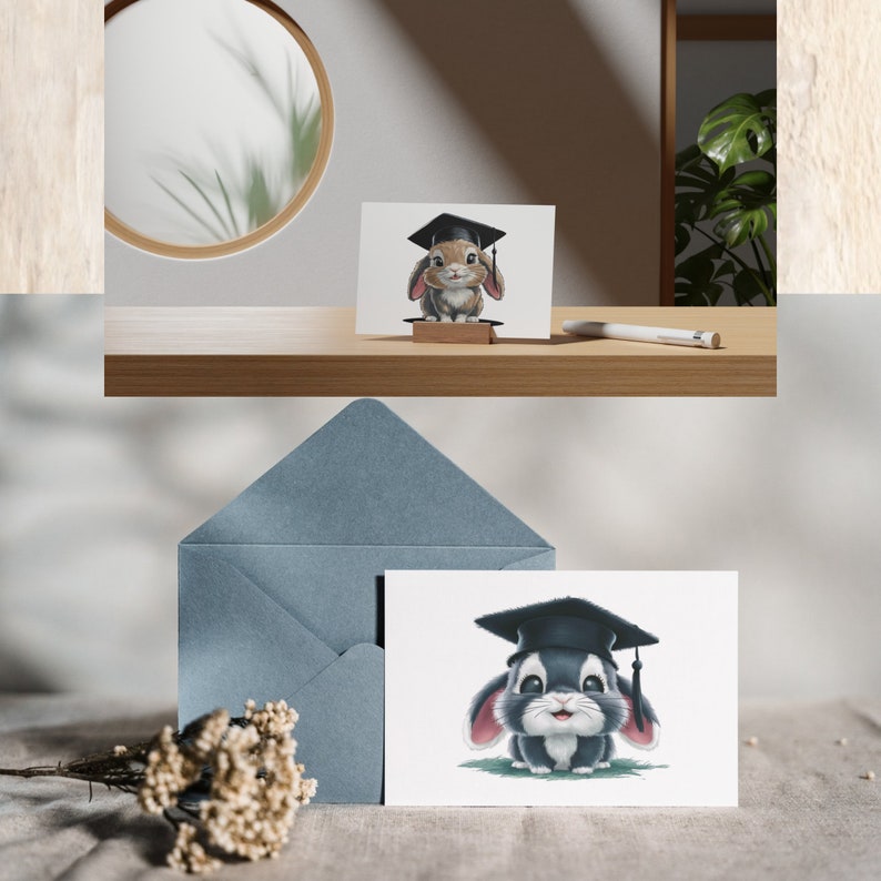 Bunny Graduation PNG SVG Bundle, 20 Adorable Graduate Bunny Clipart ...