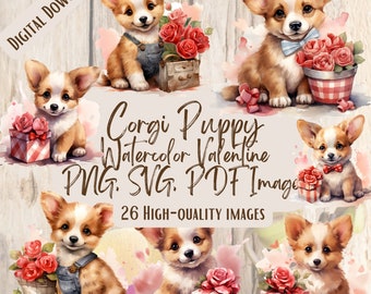 Corgi PNG SVG Bundle 18 Images Digital Printable Vector Instant ...