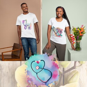 Stethoscope Watercolor PNG SVG Bundle, 30 Artistic Medical Themed ...