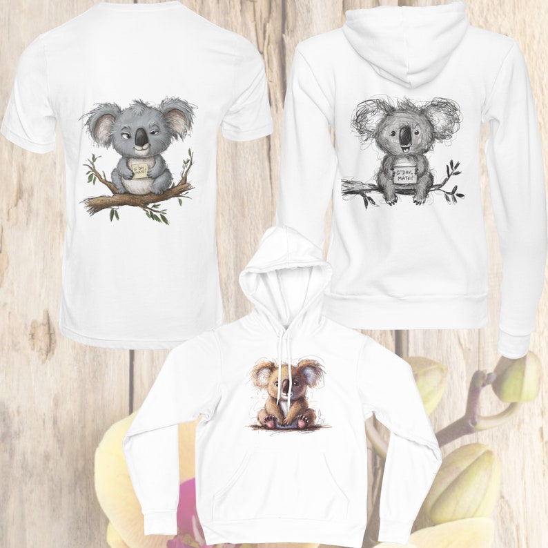 Koala Bear Scribble Drawing PNG SVG Bundle 19 Images Digital Printable Vector Instant Download ...