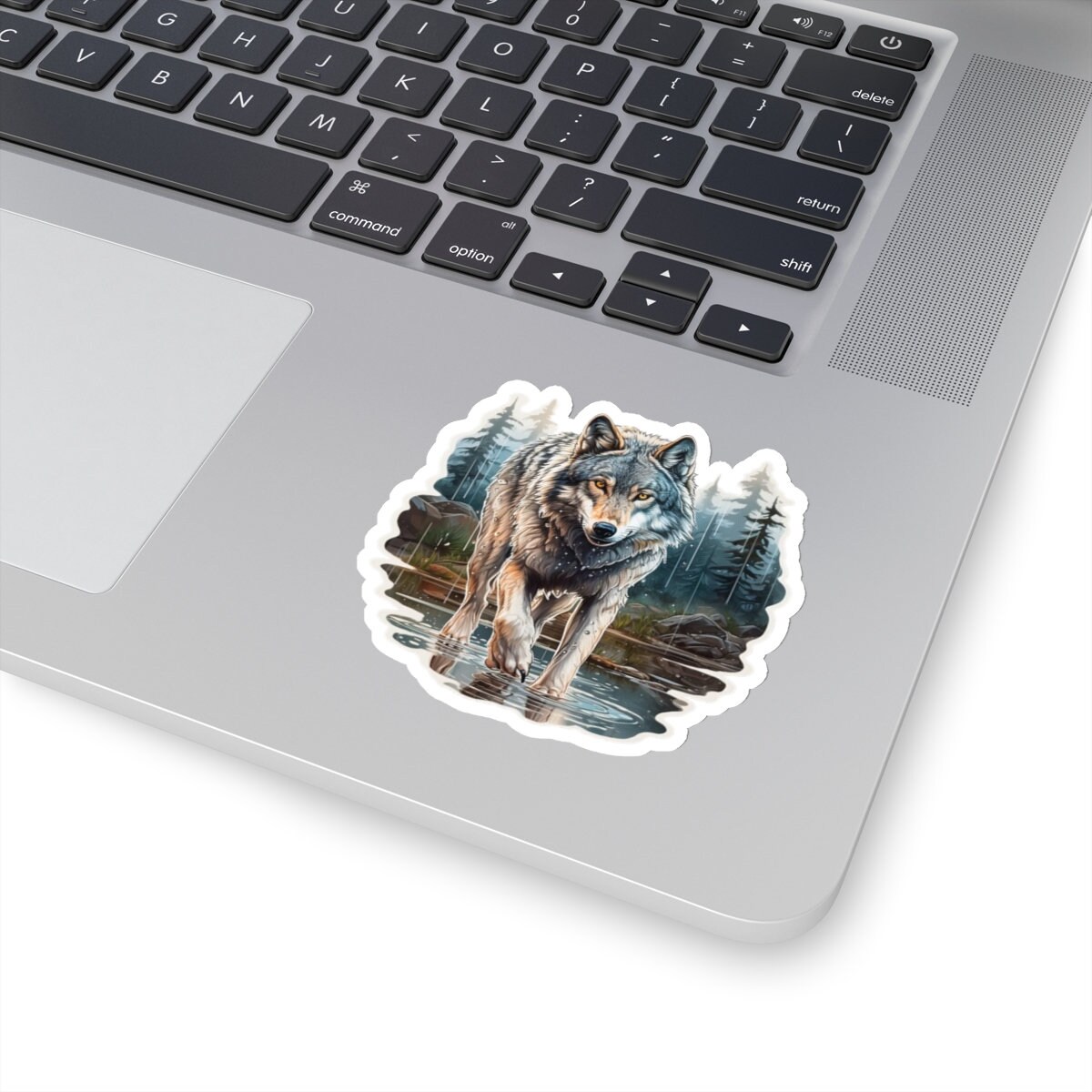 Wolf Walking Sticker, Cute Wolf Sticker, Gift for Wolf Lovers, Wolf ...