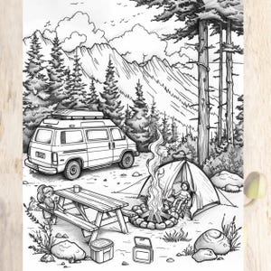 50 Camping Coloring Pages, Adventure & Nature-themed Printable Coloring ...