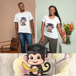 Monkey Graduation PNG SVG Bundle, 25 Fun Graduate Monkey Clipart ...