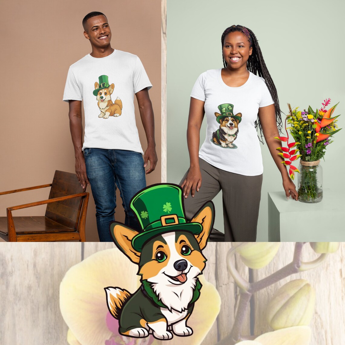 Corgi St. Patrick's Day PNG SVG Bundle, 22 Cute Lucky Dog Designs for ...