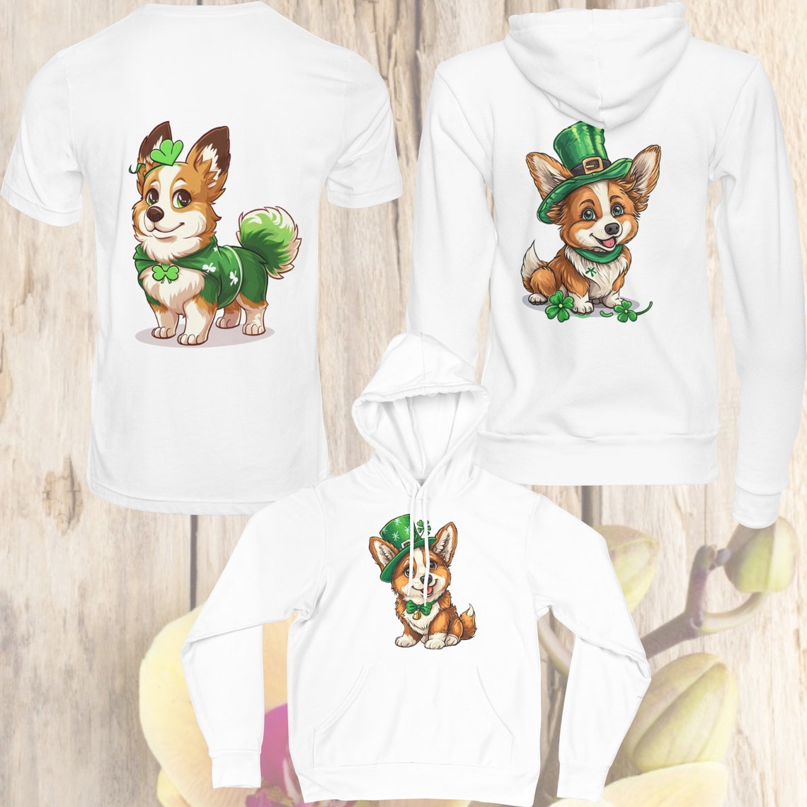 Corgi St. Patrick's Day PNG SVG Bundle, 22 Cute Lucky Dog Designs for ...