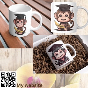 Monkey Graduation PNG SVG Bundle, 25 Fun Graduate Monkey Clipart Designs for Crafts, Cards Gifts ...