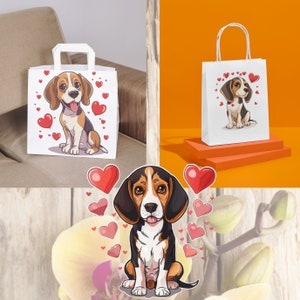 Beagle Heart Valentine PNG SVG Bundle, 18 Adorable Dog Clipart Designs ...
