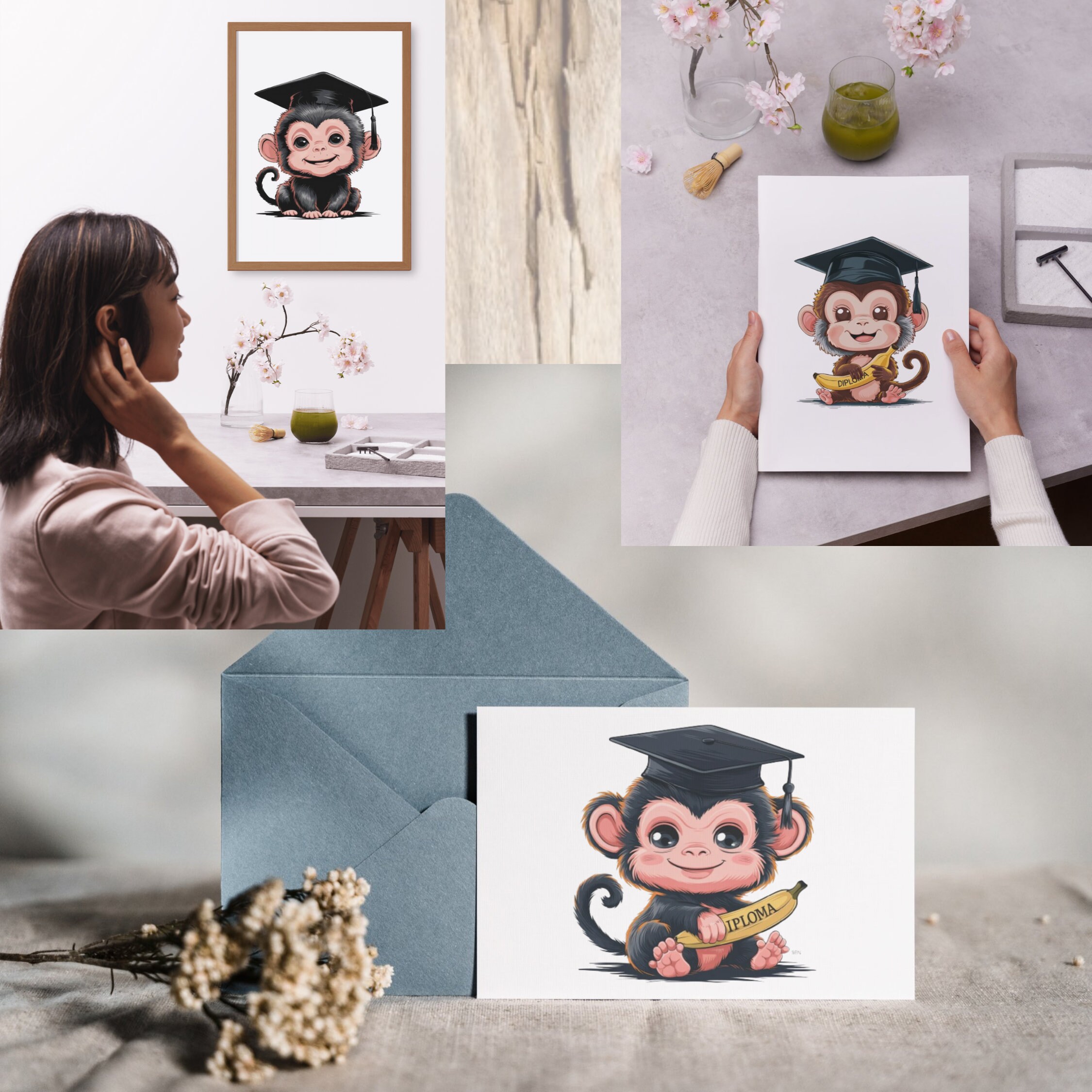 Monkey Graduation PNG SVG Bundle, 25 Fun Graduate Monkey Clipart ...