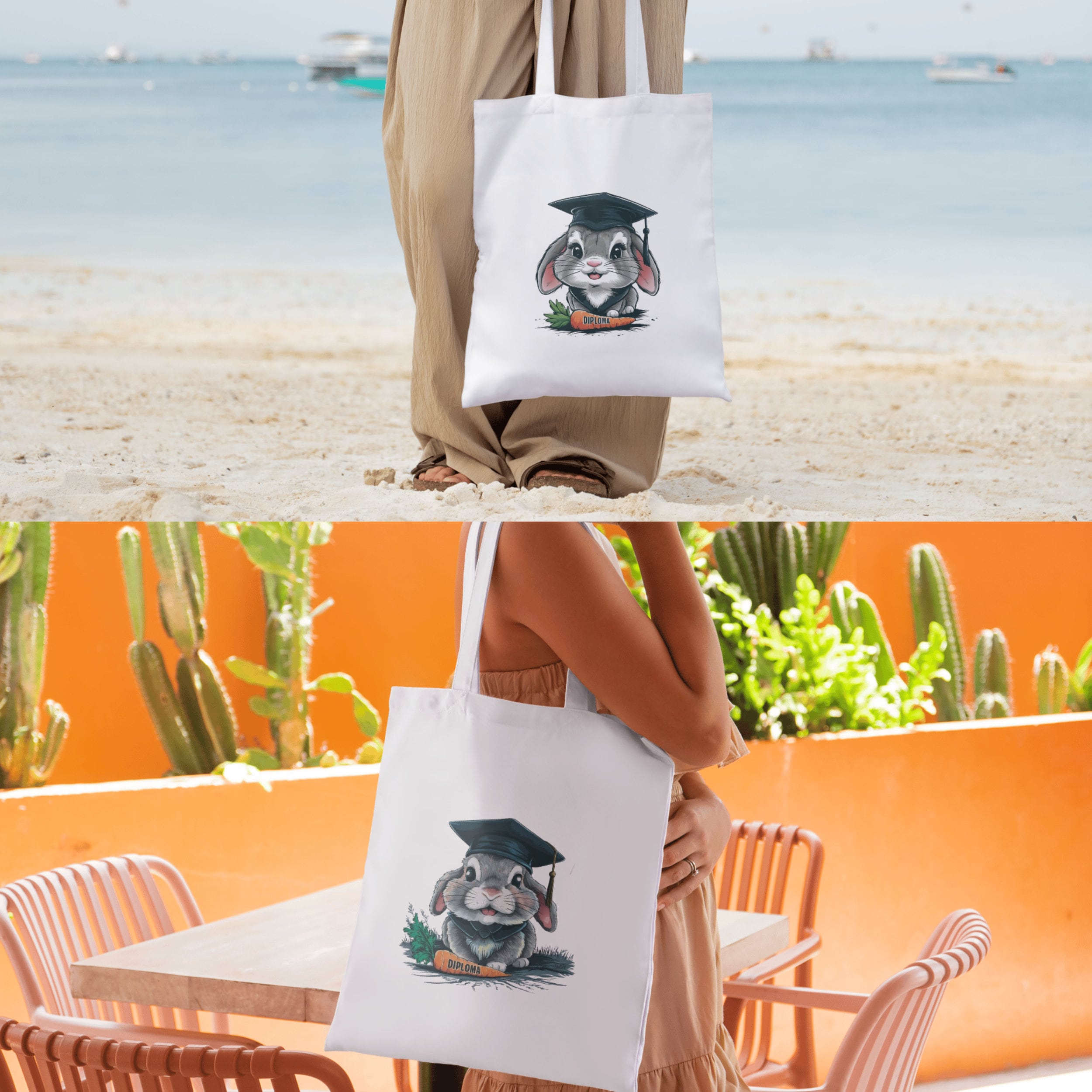 Bunny Graduation PNG SVG Bundle, 20 Adorable Graduate Bunny Clipart ...