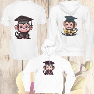 Monkey Graduation PNG SVG Bundle, 25 Fun Graduate Monkey Clipart ...