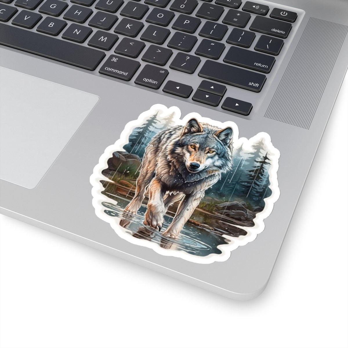 Wolf Walking Sticker, Cute Wolf Sticker, Gift for Wolf Lovers, Wolf ...