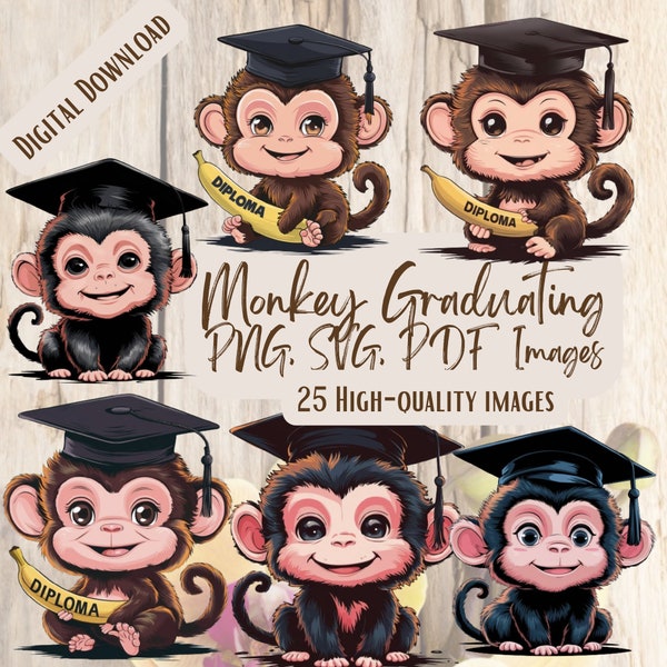 Graduation Monkey - Etsy