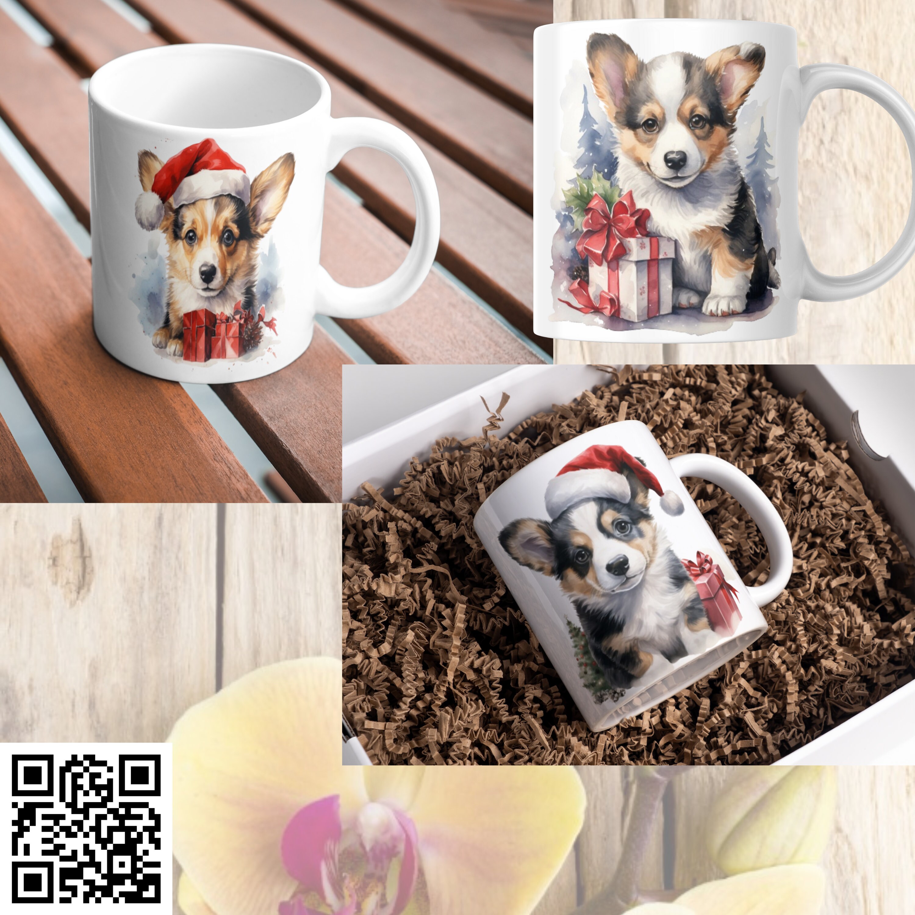 Corgi Christmas Watercolor PNG SVG Bundle, 38 Adorable Holiday Dog ...