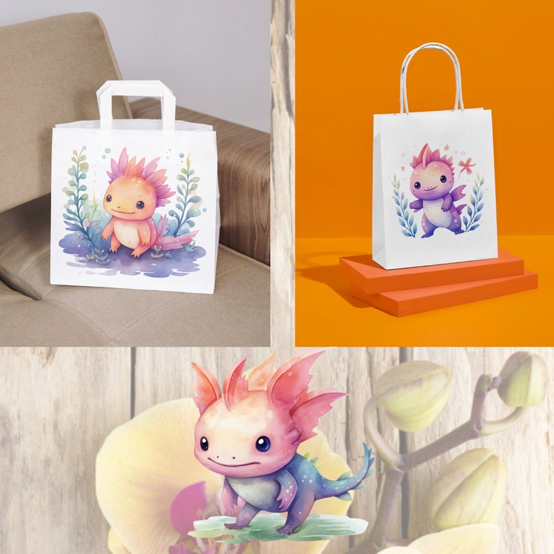 Axolotl Watercolor PNG SVG Bundle 51 Images Digital Printable Vector ...