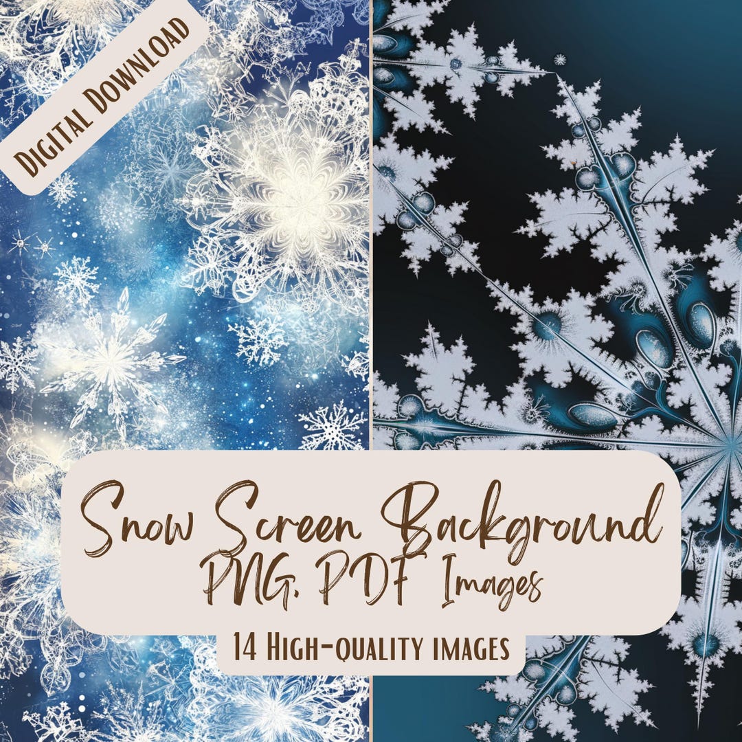 Snow Phone Screen Savers, 14 Artistic Winter Themed PNG PDF Backgrounds ...