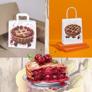 Cherry Pie Watercolor PNG SVG Bundle, 20 Sweet Dessert Clipart Designs ...