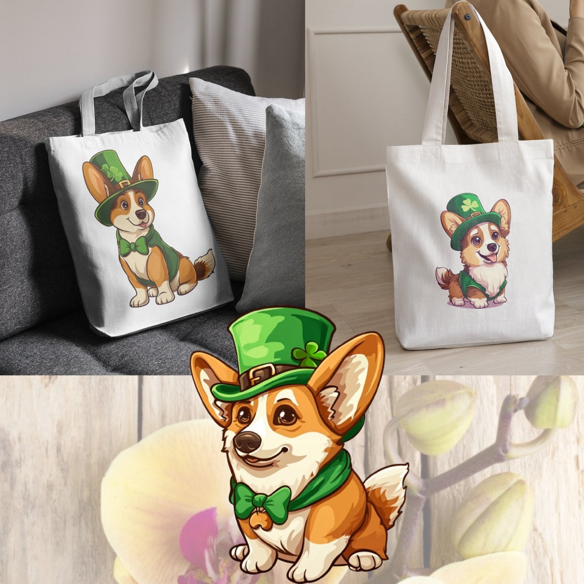 Corgi St Patricks Day PNG SVG Bundle 22 Images Digital Printable Vector ...