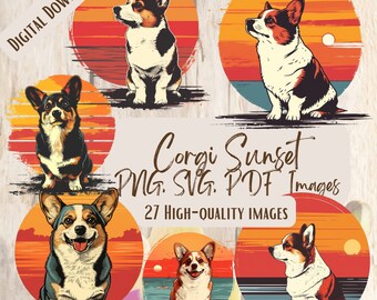 Corgi PNG SVG Bundle 18 Images Digital Printable Vector Instant ...