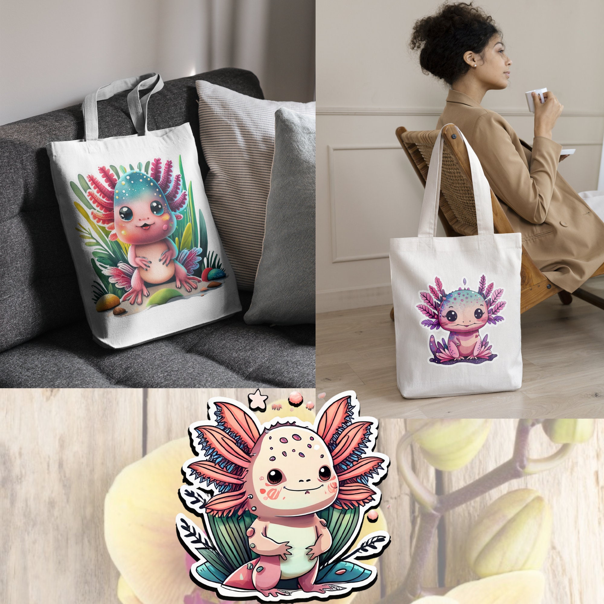 Axolotl PNG Bundle 72 Images Digital Printable Vector Instant Download ...