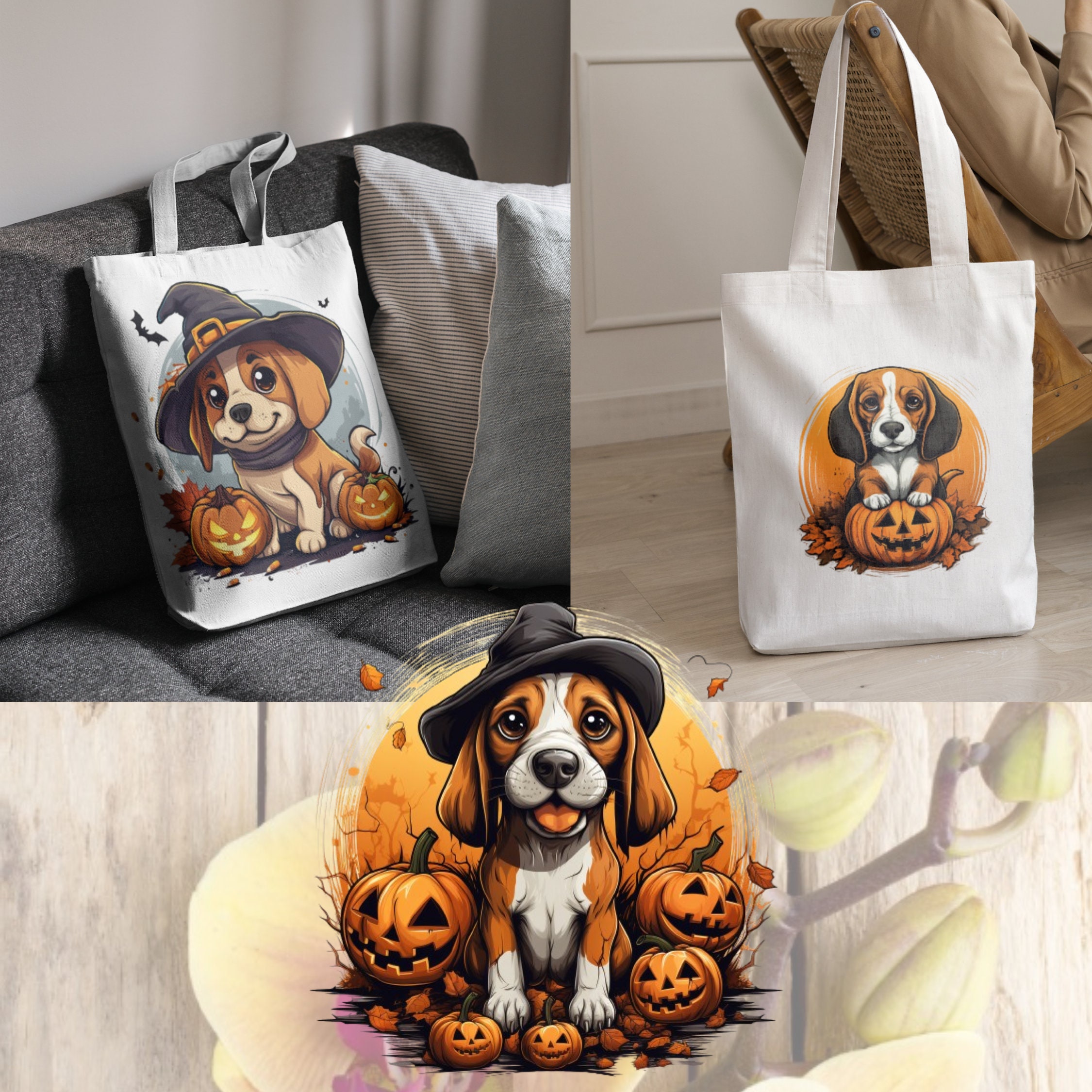 Beagle Halloween PNG SVG Bundle, 25 Cute & Spooky Dog Clipart Designs ...