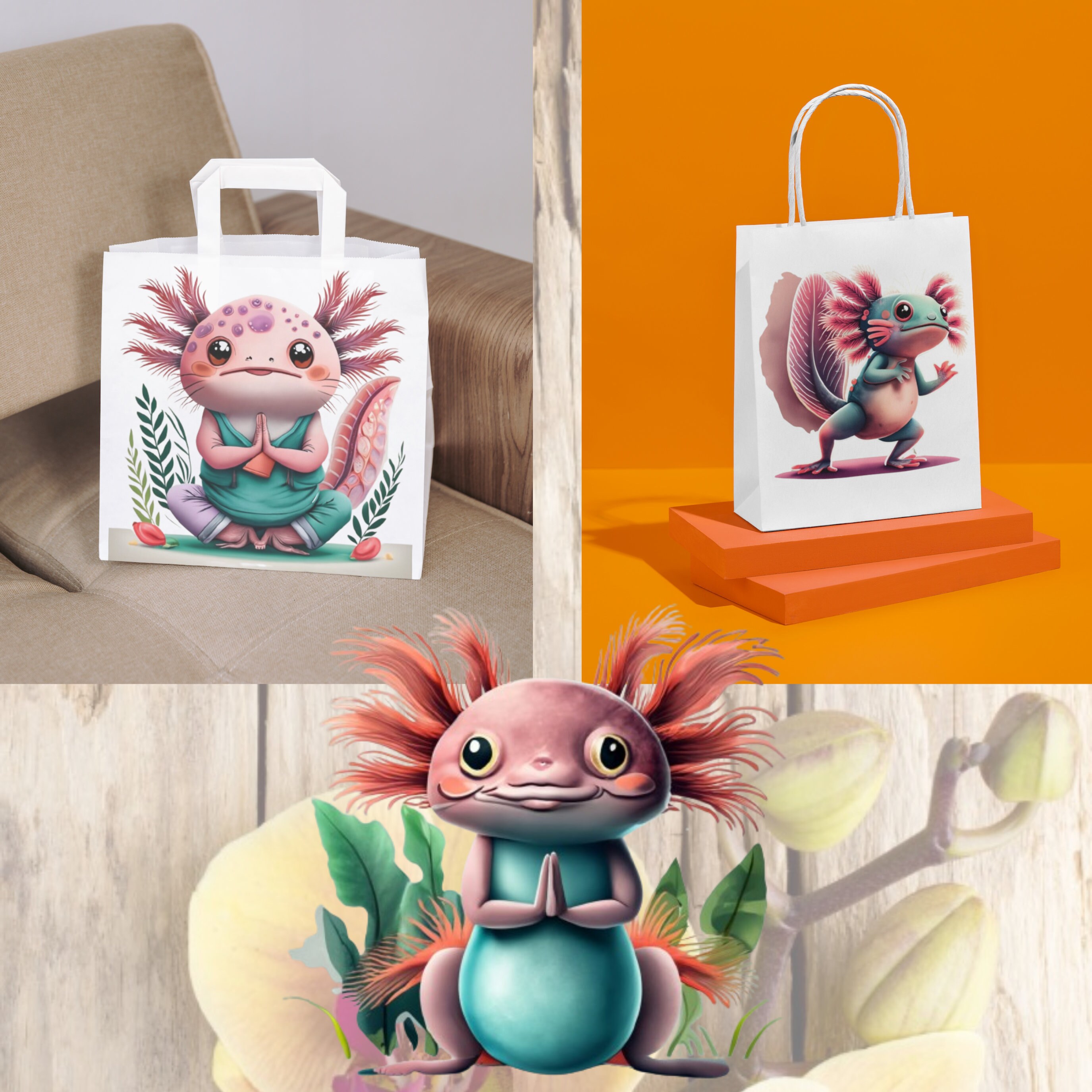 Axolotl Yoga PNG SVG Bundle 33 Images Digital Printable Vector Instant ...