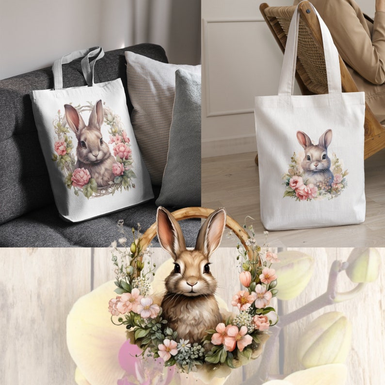 Victorian Rabbit Watercolor PNG SVG Bundle 20 Images Digital Printable ...