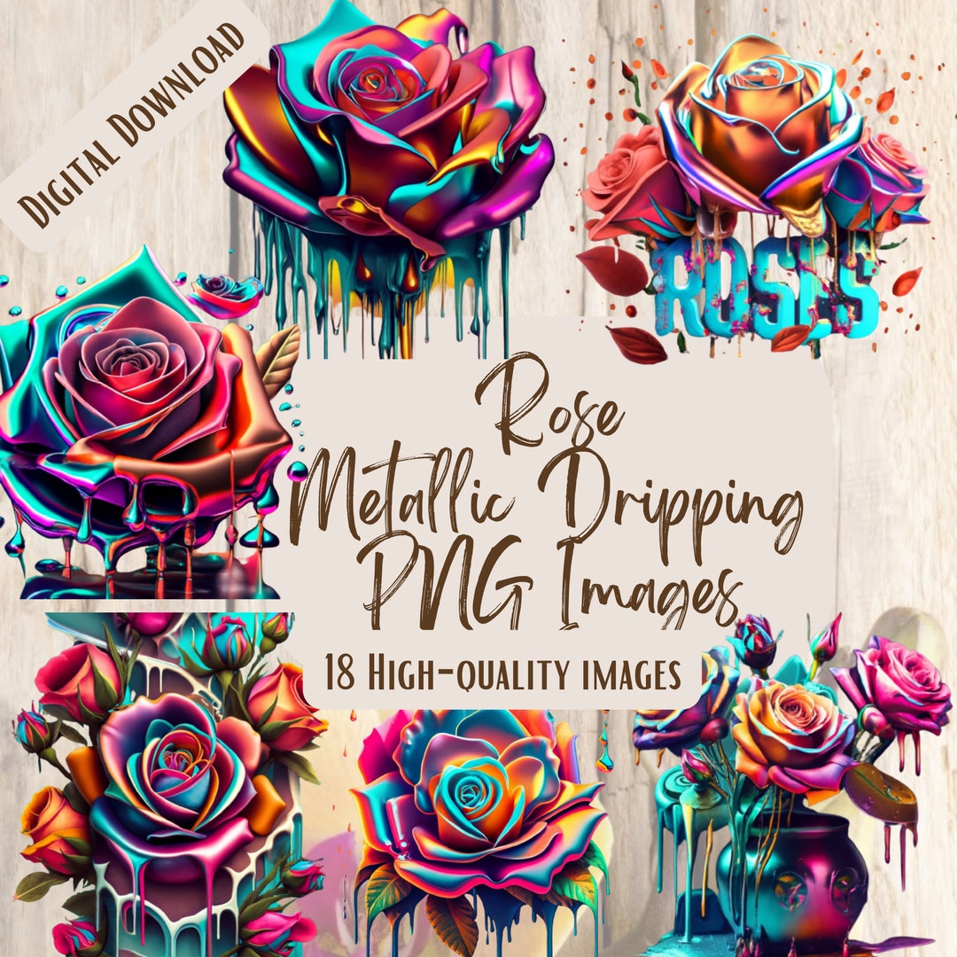 Metallic Roses PNG Bundle 55 Images Digital Printable Vector - Etsy
