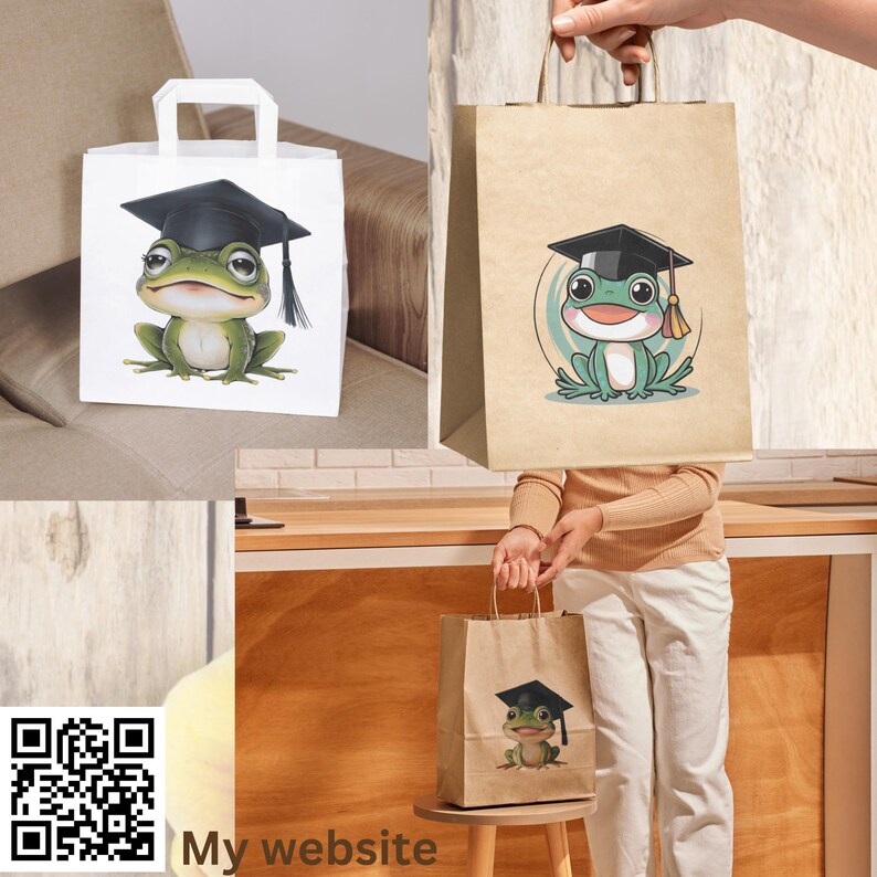 Frog Graduation PNG SVG Bundle, 21 Adorable Frog Clipart Designs for ...