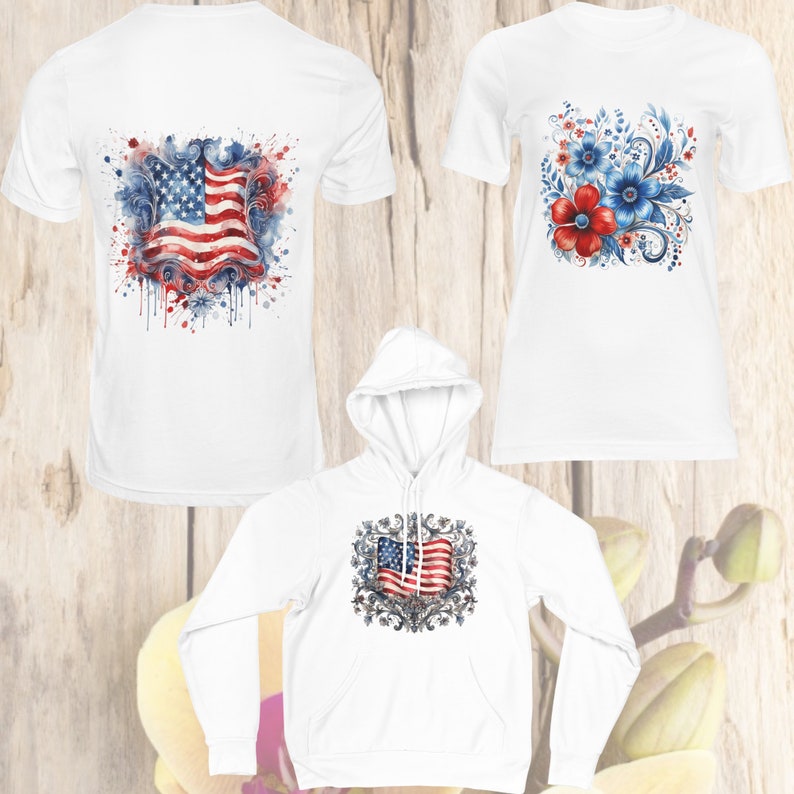 American Flag Watercolor PNG SVG Bundle 38 Images Digital Printable ...