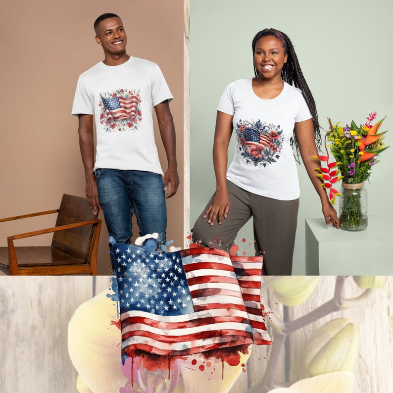 American Flag Watercolor PNG SVG Bundle 38 Images Digital Printable ...