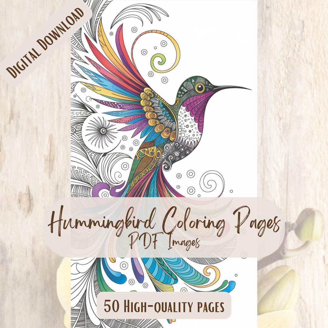 50 Hummingbird Coloring Pages, Nature Inspired Printable Coloring ...