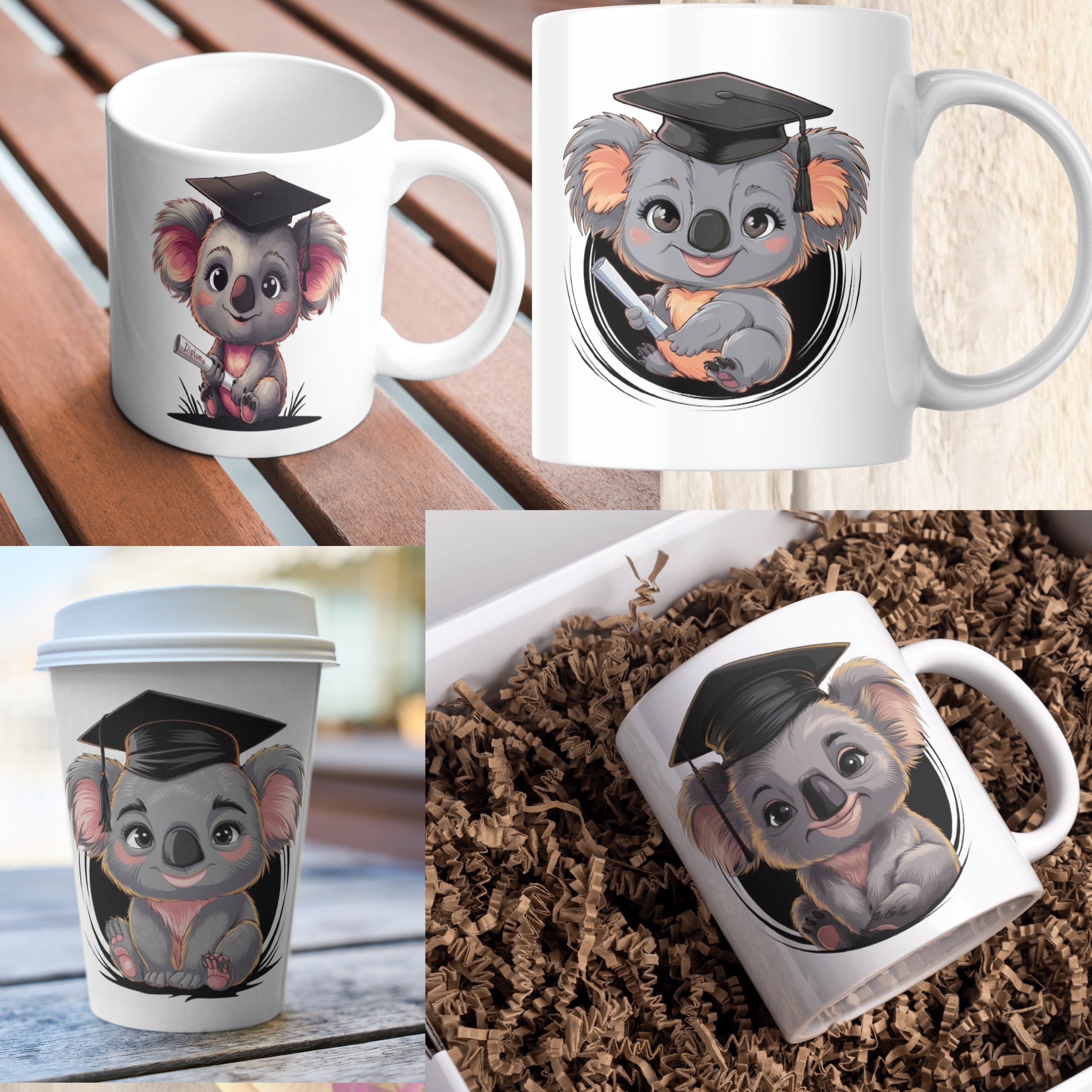 Koala Graduation PNG SVG Bundle 28 Images Digital Printable Vector ...