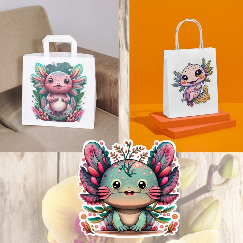 Axolotl PNG Bundle 72 Images Digital Printable Vector Instant Download ...