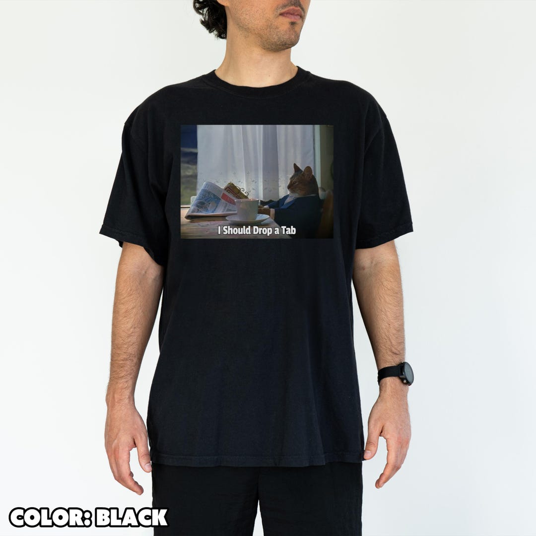 Funny Cat Meme T-shirt, Trippy Psychedelic Graphic, Rave Vibes - Etsy UK