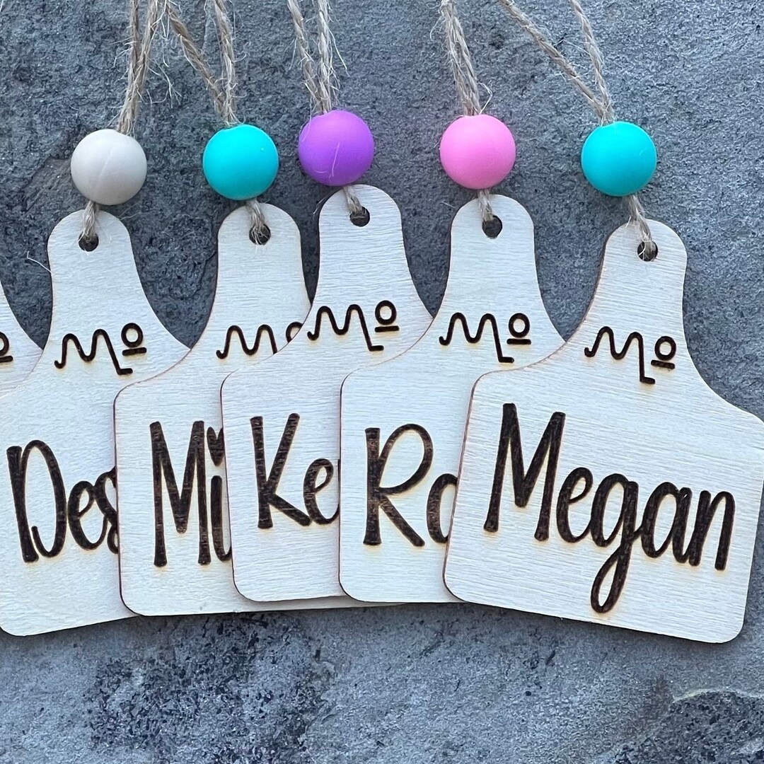 Western Gift Tag Cow Ear Tag Custom Name Engraving Personalized Gift ...