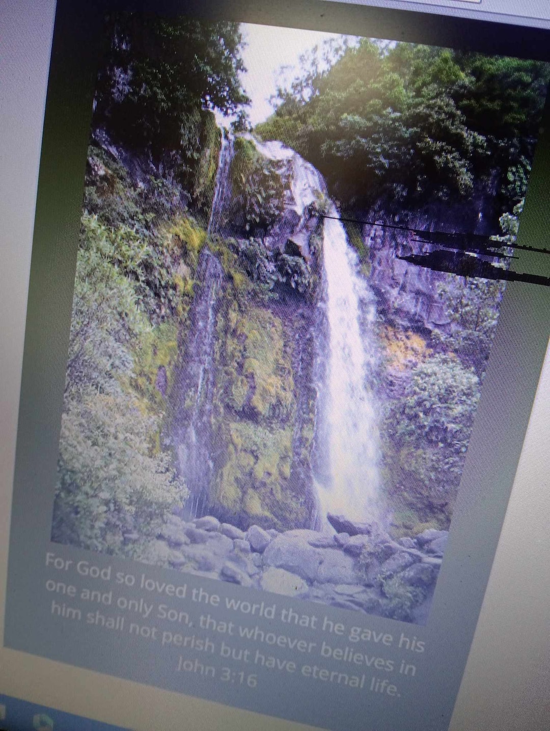 Bible Verse Poster on an Inspiring Waterfall Background. for God so ...