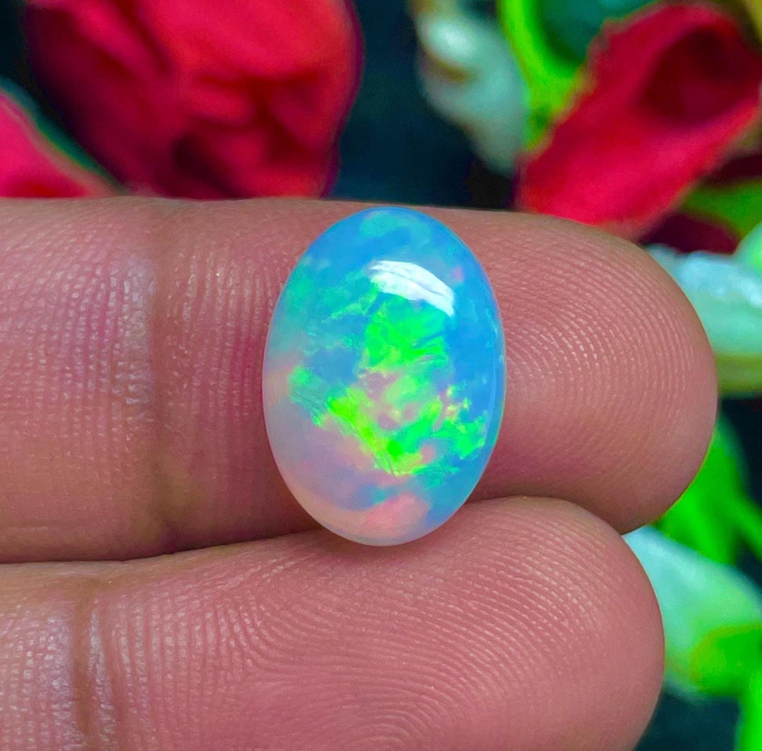 BEAUTIFUL MULTI FIRE Ethiopian Opal Gemstone, Ethiopian Opal Oval Shape ...