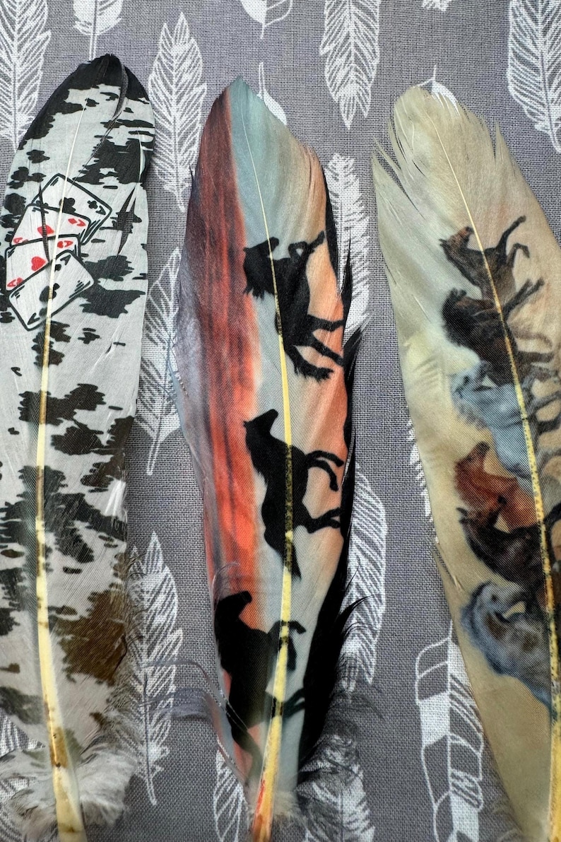 Wild Sunset Horses Hat Feather, Western Cowboy Hat Accessory - Etsy