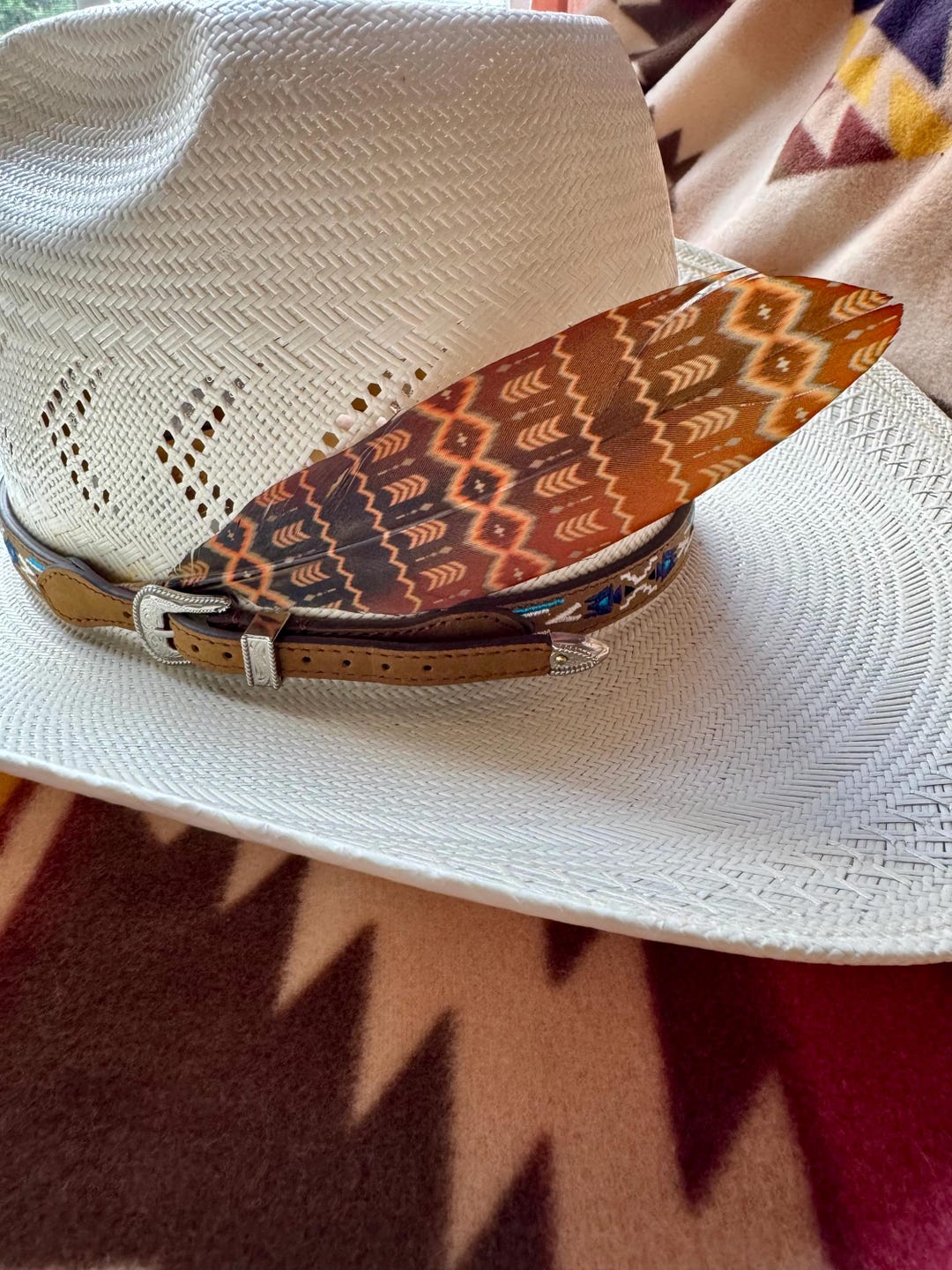 Faded Southwestern Hat Feather: Western Cowboy Cowgirl Hat Accessory - Etsy