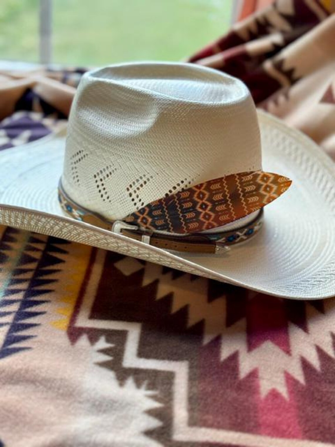 Faded Southwestern Hat Feather: Western Cowboy Cowgirl Hat Accessory - Etsy
